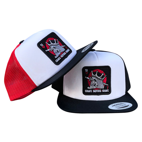 GRAVE BEFORE SHAVE™ "Never Fold" Trucker hat – Grave Before Shave