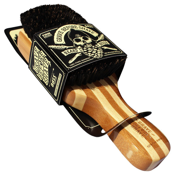 GRAVE BEFORE SHAVE™ Beard Brush and Acrylic Tortoise Shell Fine/Wide T ...